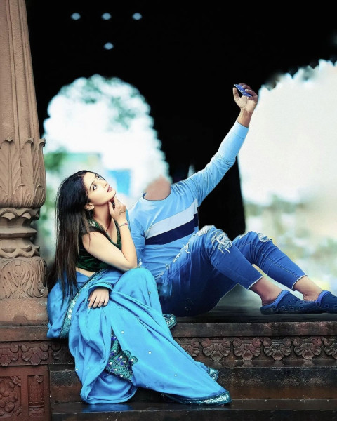 CB Face Cut Boy And Girl With Selfi Editing HD Background | OyePhoto