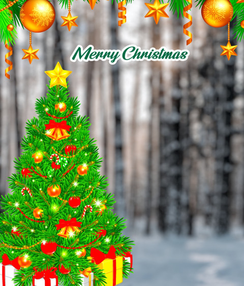 Green Christmas Tree Background Free New Picsart Images Download | OyePhoto
