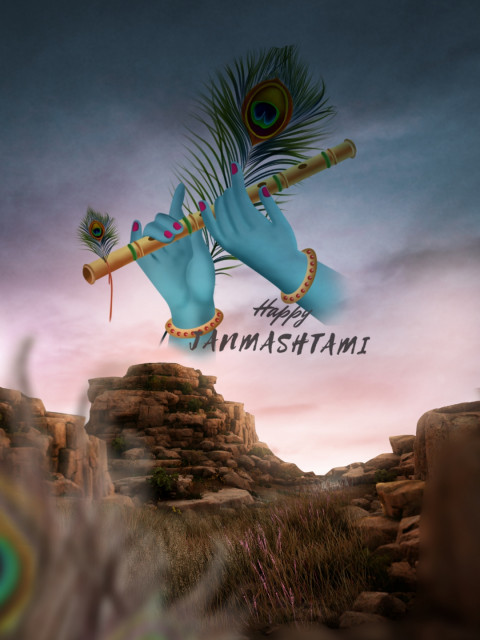 Happy Krishna Janmashtami Background Hd For Photoshop Editing | OyePhoto