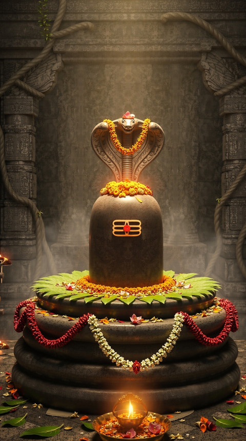 HD Shivling With Snake Images IOS & Mobile Screen BackgroundS | OyePhoto