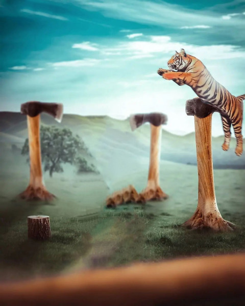 Instagram Viral Tiger Photo Editing BAckground Images | Image Free Download