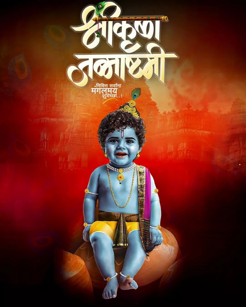 Krishna Janamasthami Banner Editing Background HD | OyePhoto