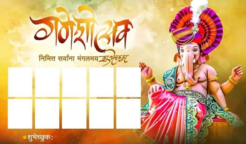 Lord Ganpati Bappa Morya Banner Editing Background HD DP | OyePhoto