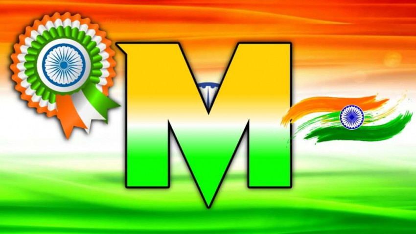 M Alphabet Indian Flag Images Photos Pictures Republic Day | OyePhoto