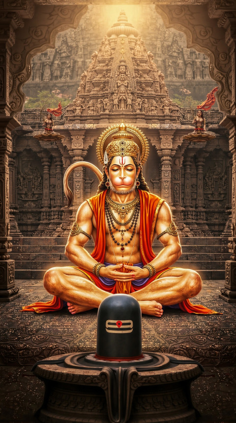Sitting Hanuman Ji Background Wallpaper For Mobile Screen Image Dp ...