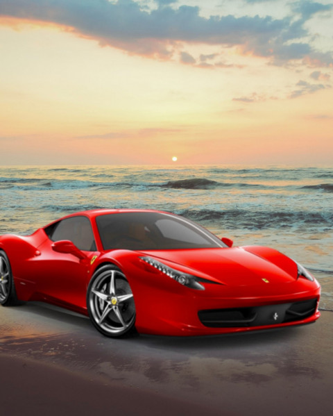 Stylish Red Car Photo Editing Background Full HD Backgrounds | OyePhoto