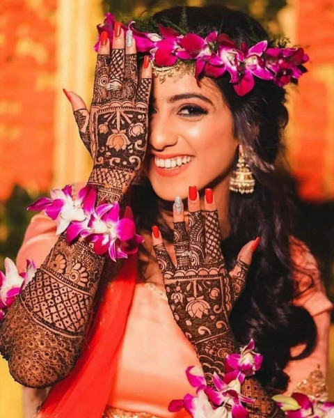 Wedding Mehandi Design Full Hand Pictures For Dulhan | OyePhoto