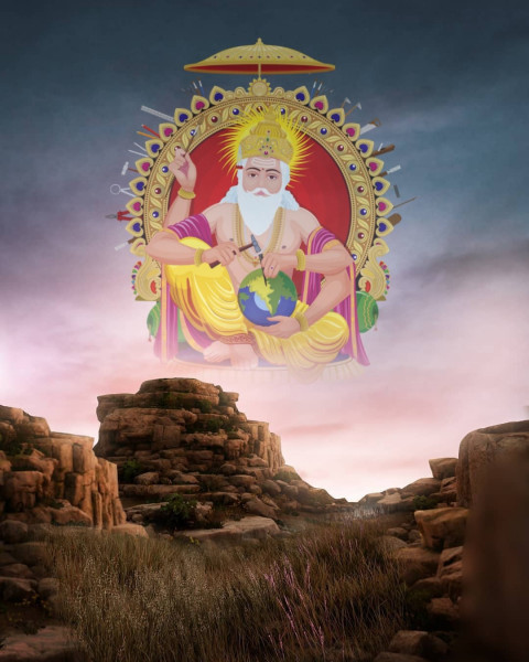 Baba Vishwakarma Puja Wallpaper HD Free CB Background | OyePhoto