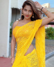 Cute Angle Rai Images In Red Saree (Tik Tok Star) | OyePhoto