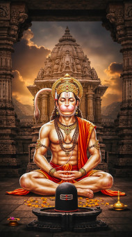 Sitting Hanuman Ji Background Wallpaper For Mobile Screen Image Pic ...